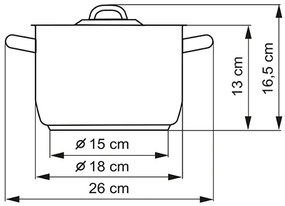 KOLIMAX - české nerezové nádobí Hrnec s poklicí KOLIMAX KLASIK 18 cm, 3,0 l