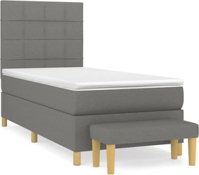 Box spring postel s matrací tmavě šedá 90x190 cm textil 3137118