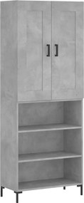 Skříň highboard betonově šedá 69,5x34x180 cm kompozitní dřevo 3200069