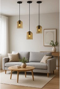 Toolight Amber, závěsné svítidlo 1xE27 APP1704-1PC, hnědá-černá, OSW-04335