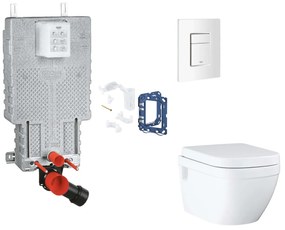 Grohe Uniset - Set předstěnové instalace, klozetu, sedátka SoftClose, tlačítka Skate Cosmopolitan a sady pro vhazování tablet, alpská bílá SANI15BB3123