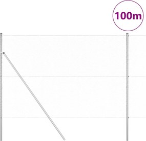 Hexagonální kotvení plotu 100 x 1,5 m Pozinkovaná ocel Stříbrná 3353036