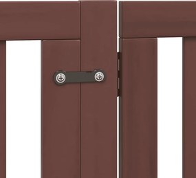 Zábrana pro psy s dvířky skládací 6 panelů hnědá 480 cm topol 3155693