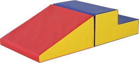 HOMCOM dětský motorický parkúr, lezení, modulové hračky 2 obrovské pěnové bloky 50 x 25 cm, multicolor