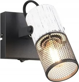 Nástěnná lampa reflektorová s vypínačem černá bílá industriální Trio