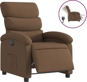 Elektrické polohovací křeslo hnědé textil 3203958