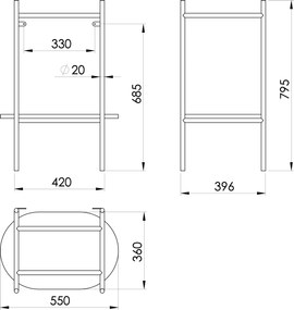 Sapho PUNO podstavec pod umyvadlo 55 x79,5 x 39,6 cm zlatá mat SKA590-5 Koupelny Bernold