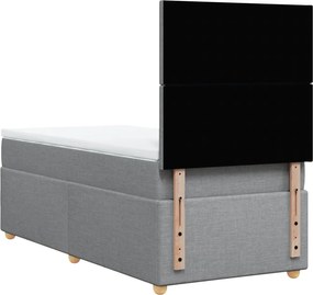 Box spring postel s matrací světle šedá 90x190 cm textil 3291128