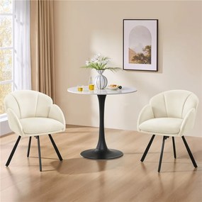 Sada 6 ks – Kancelářská židle Yaheetech – bílá, 57 cm (šířka) × 61 cm (hloubka) × 75 cm (výška) (267715339484)