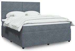 Box spring postel s matrací tmavě šedá 180x200 cm samet 3294701