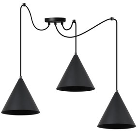 Závěsné svítidlo Soho Spider, 3x černé kovové stínítko, (fi 25cm)