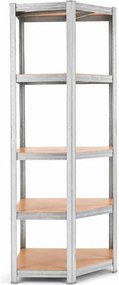 Akce 3x Regál 180x90x40 cm rohový zinkovaný 5-policový, nosnost 875 kg