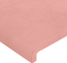 Čelo postele růžové 144x5x118/128 cm sametové 3116105