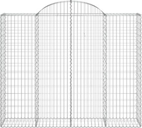 Klenuté gabionové koše 3 ks 200x50x160/180cm pozinkované železo 3146384