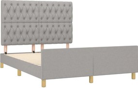 Rám postele bez matrace světle šedý 140 x 190 cm textil 3125292