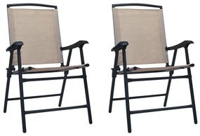 Skládací zahradní židle 2 ks textilen taupe - Default Title