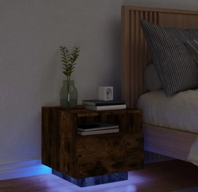 vidaXL Noční stolek s LED osvětlením 40 x 39 x 37 cm [836802] Barva: kouřový dub