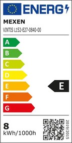 Mexen Vintis, LED filamentová žárovka E27, ST64, 8 W, neutrální bílá 4000K, čirá, L152-E27-0840-00
