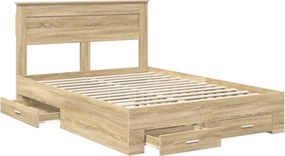 Rám postele s čelo Sonoma dub 140 x 190 cm Kompozitní dřevo 3409981