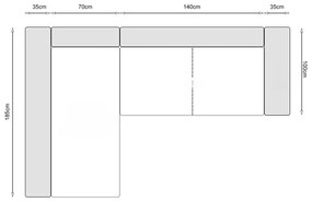 Rohová sedací souprava MARLING - černá