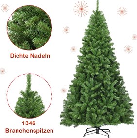 Costway Vánoční stromek 225 cm umělý vánoční stromek se skládacím systémem 1346