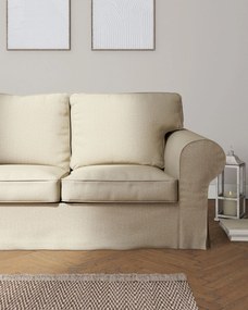 Potah na pohovku IKEA  Ektorp 3-místná, nerozkládací barva béžová látka pletený vzor