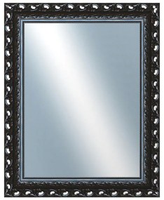 DANTIK - Zarámované zrcadlo - rozměr s rámem cca 80x100 cm z lišty ROKOKO černá lesklá (2632)