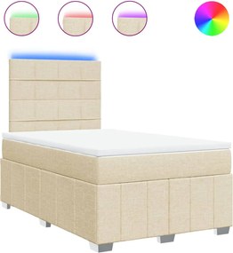 Box spring postel s matrací krémová 120x190 cm textil 3293912