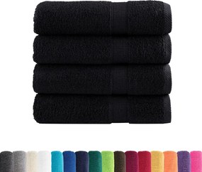 Premium ručníky SOLUND 4 ks černé 70 x 140 cm 600 g/m² 137429