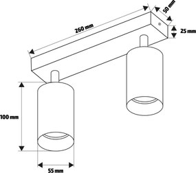 Brilagi - LED RGBW Stmív. bodové svít. SELE MODERN 2xGU10/6,5W/230V Wi-Fi černá