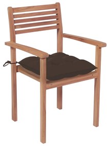 vidaXL Zahradní židle 2 ks taupe podušky masivní teak