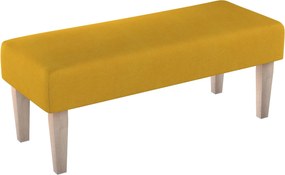 Dlouhá lavička 100x40cm barva žlutá látka pletený vzor