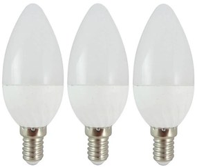 LED Žárovky 6W E14 C35 4200K sada 3 kusy