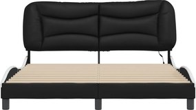 Rám postele s LED bez matrace Hvar černý a bílý 160x200 cm 3213946