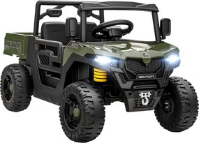 AIYAPLAY Elektrické vozidlo, 2 motory, zavazadlový prostor, design UTV, hudební funkce, zelené