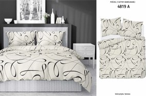 Detexpol Saténové povlečení 180x200 Esy floresy beige 4819 A Home Satén 58