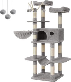 Škrabadlo pro kočky / strom FEANDREA PCT087W01 - 164 cm - extra velké | šedé