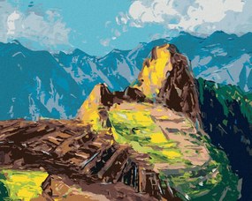 zuty zuty - malování podle čísel - machu-picchu v peru, 40x50 cm, plátno