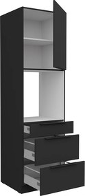 ARIA cc | vysoká skříňka 60 DPS-210 3S1F na vestavnou troubu | PREMIUM BOX | 60 cm | ANTI FINGERPRINT povrch | černá