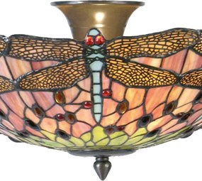 Stropní svítidlo Tiffany Libellule - Ø 40*23 cm 2x E14 / max 40w