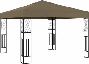Altán se světelnými LED řetězy 3 x 3 m taupe textil 3070330