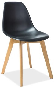 MAXIVA Jídelní židle - MORIS Sedák: černý (plast)