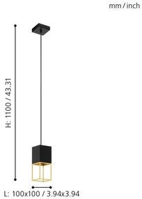 Eglo 97733 - LED Lustr na lanku MONTEBALDO 1xGU10/5W/230V