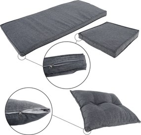 Zahradní ratanový set, přírodní/světle šedá, RANDI