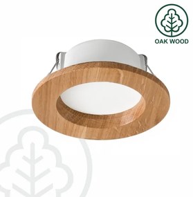 LED Podhledové svítidlo WOODY SPOT LED/5,5W/230V 4000K dub pr. 10 cm