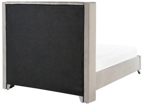 Sametová postel 140 x 200 cm světle šedá LUBBON Beliani