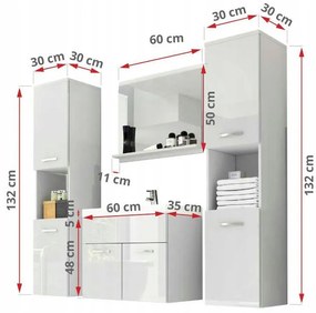 Koupelnová sestava MAYRA XL - kaštan