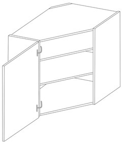 Horní rohová skříňka EDISA - 58x58 cm, bílá