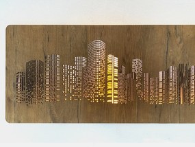 Li-Go "Mrakodrapy" světelný obraz 230V 125x40 cm provedení povrchu: dub světlý
