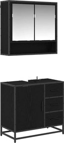 Sada koupelnového nábytku 2 ks Černý dub 65 x 33 x 60 cm 3402508